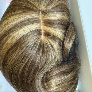 Hair | Human Hair 14 Wig Topper With Bangs Color 4p27 | Poshmark